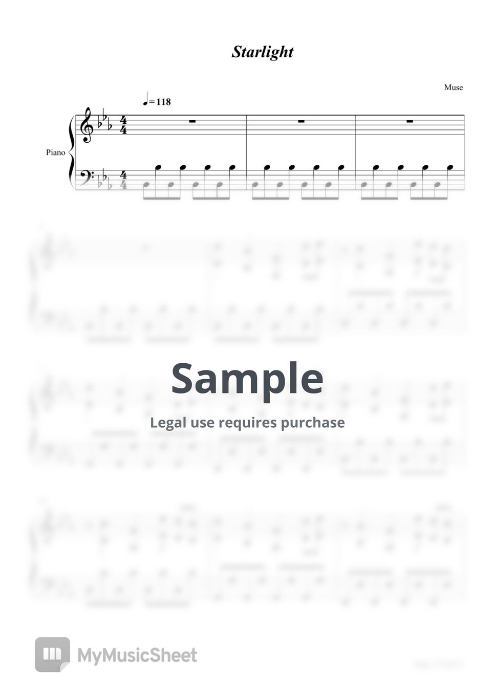 Muse - Starlight (Muse) Sheets by dogemusic