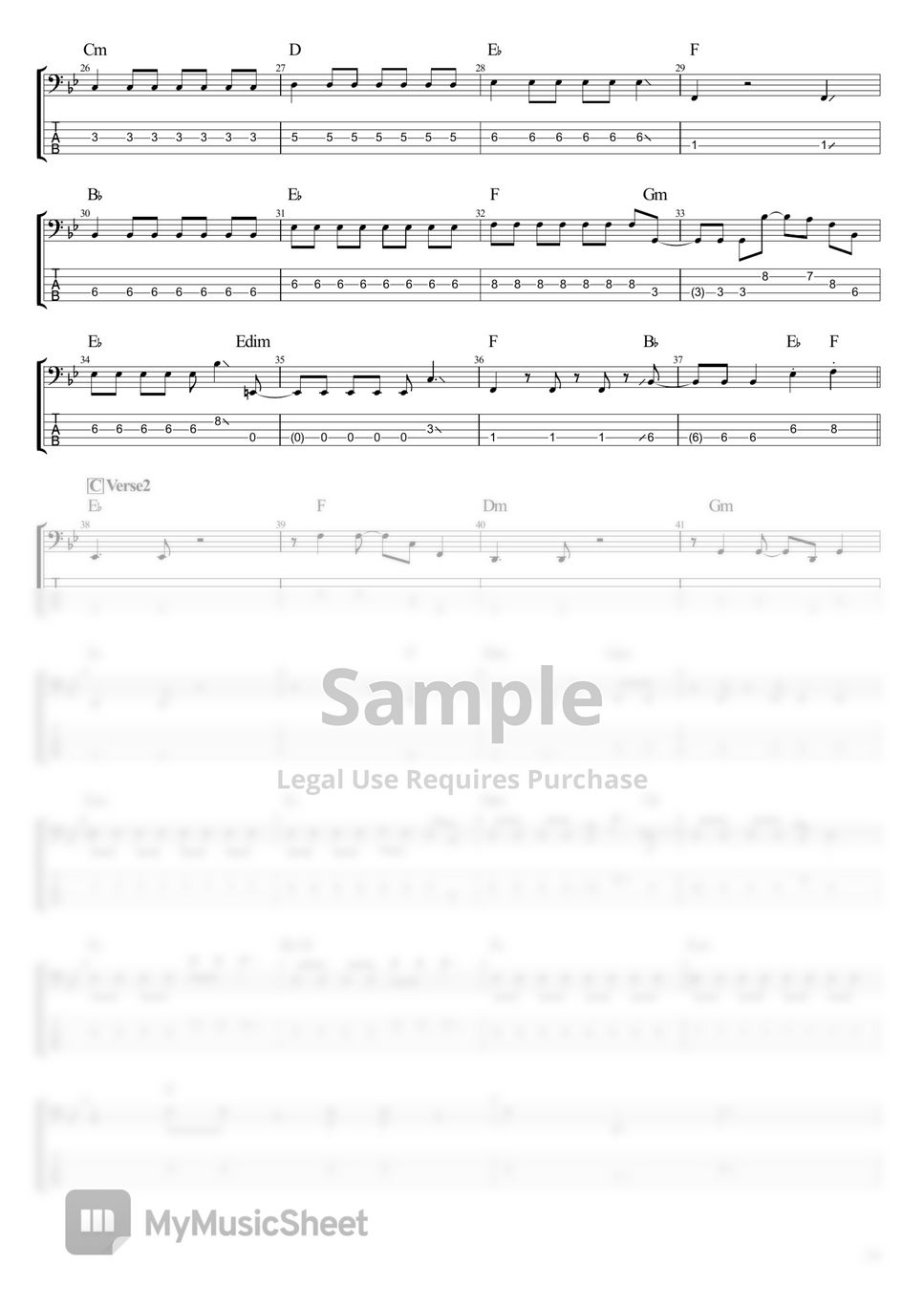 Uma Musume - We are DREAMERS!! (Uma Musume) Tab + 1staff by T's bass score