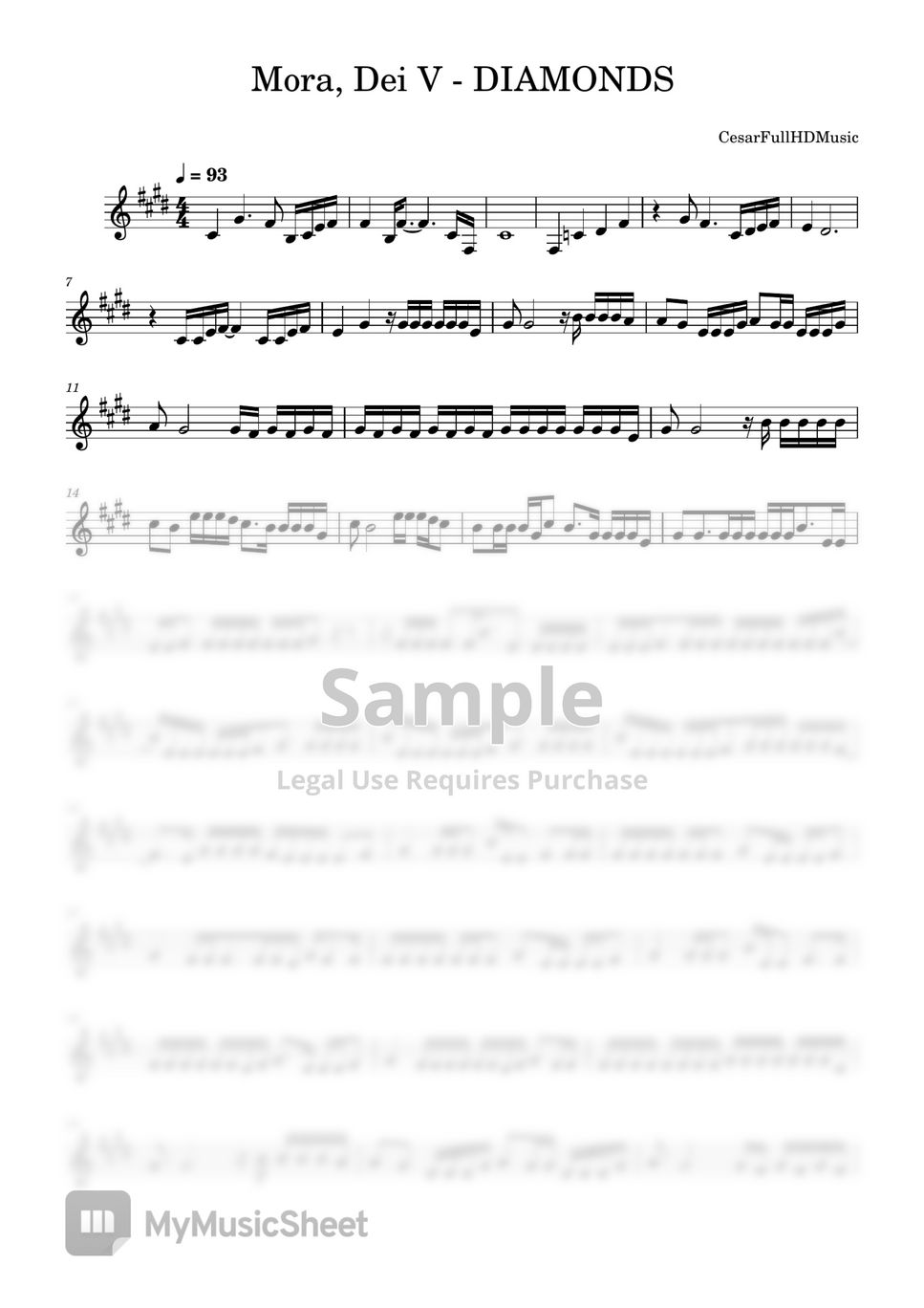 Mora, Dei V - DIAMONDS Sheet Music