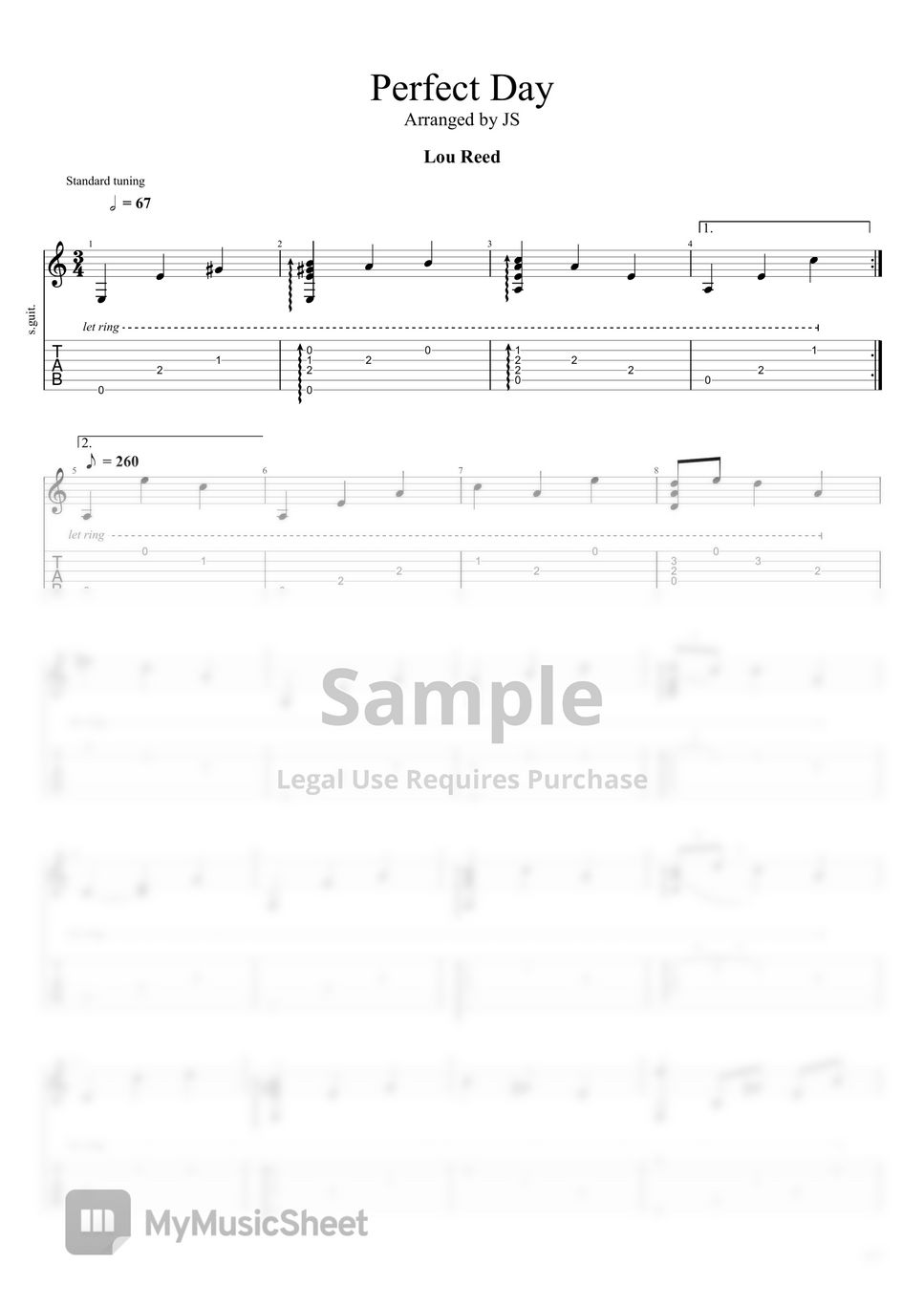 Lou Reed - Perfect Day Sheets by JS-WAVE