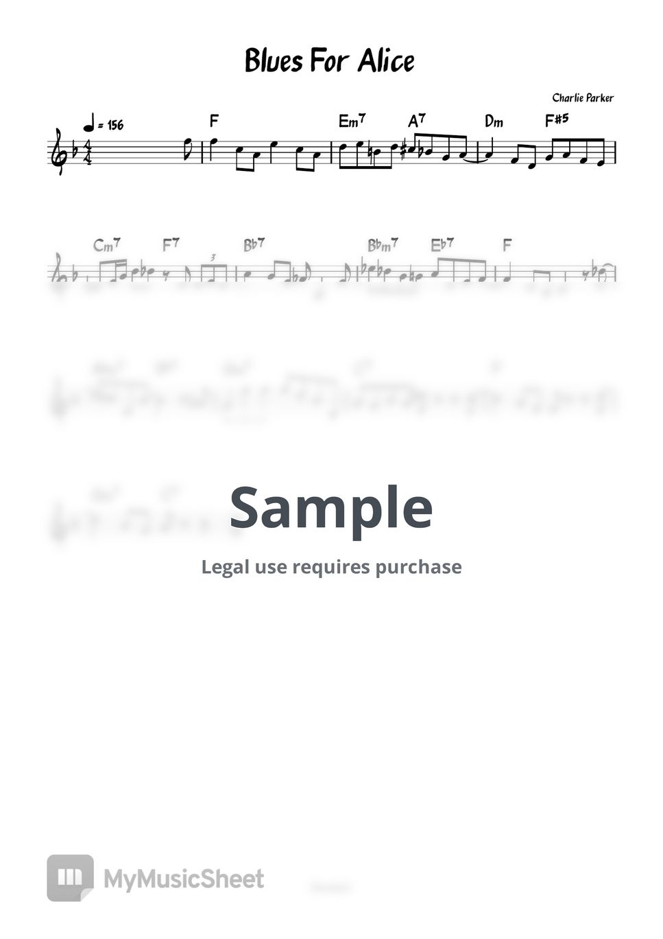 Charlie Parker - Blues For Alice Sheets by Won, Jong Hwa