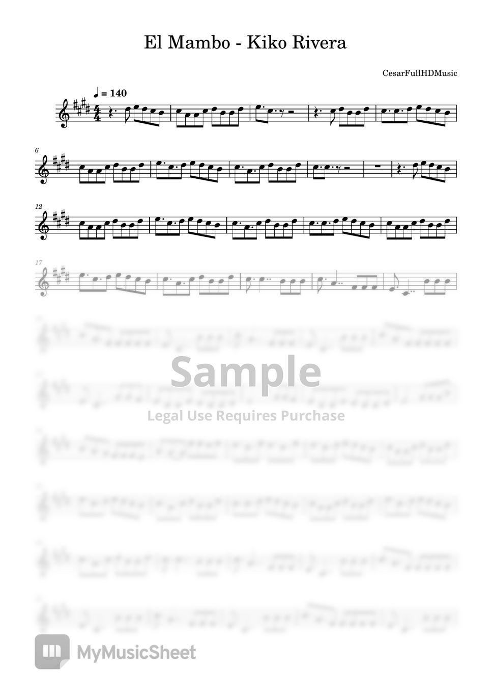 Kiko Rivera - El Mambo Sheet Music