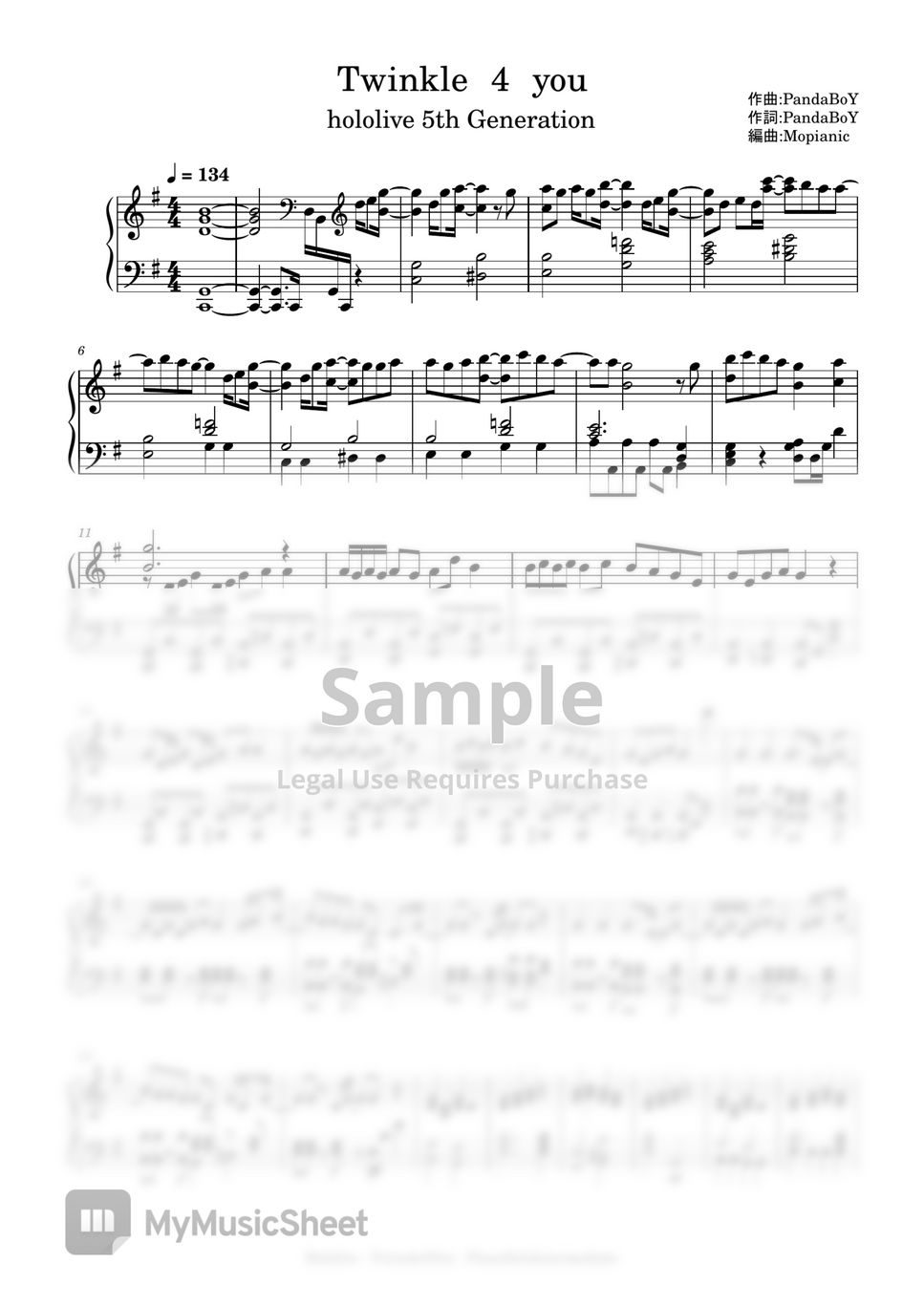 hololive 5th Generation - Twinkle 4 you Sheets by Mopianic