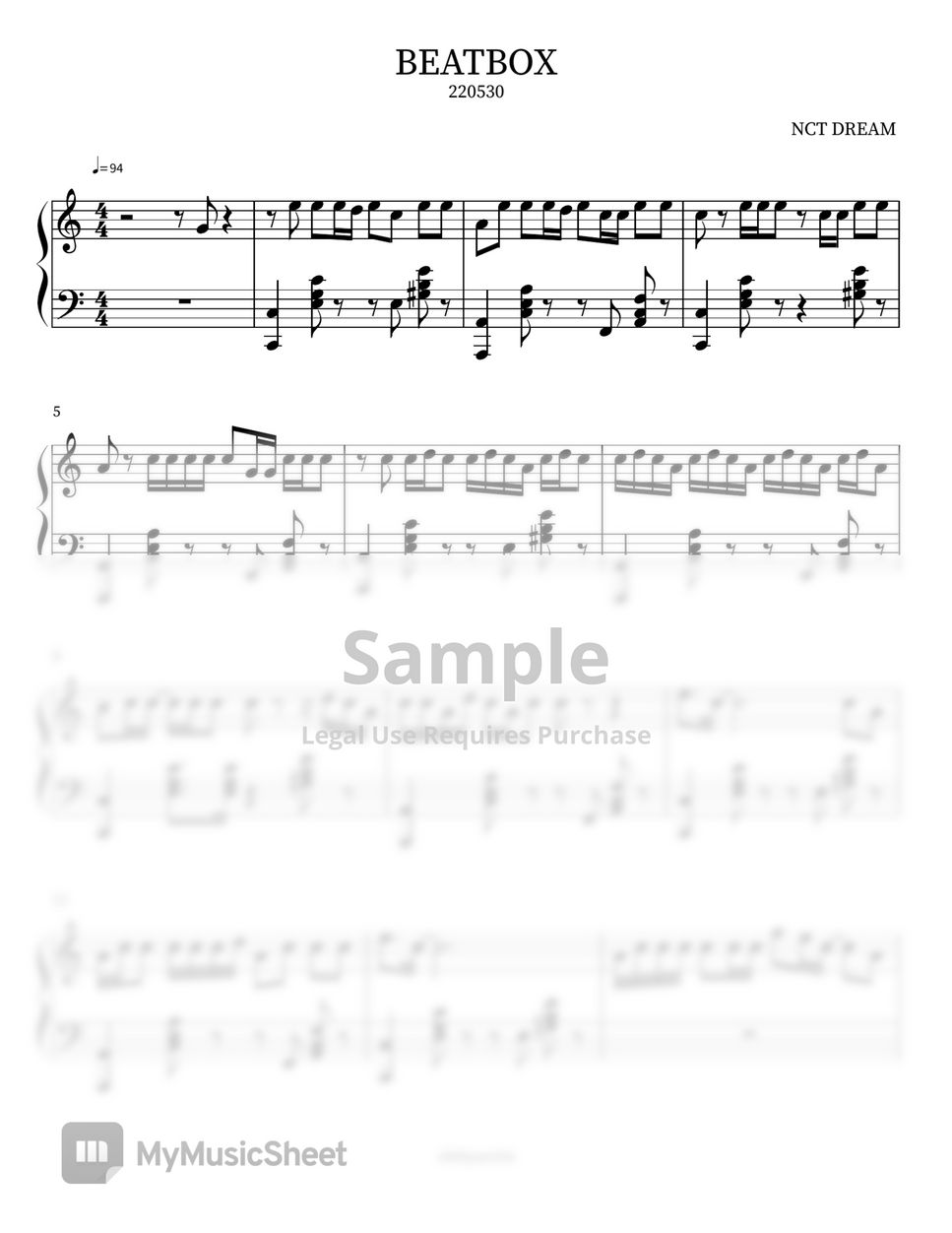 NCT DREAM(엔시티 드림) - Beatbox Sheet by chihyun416