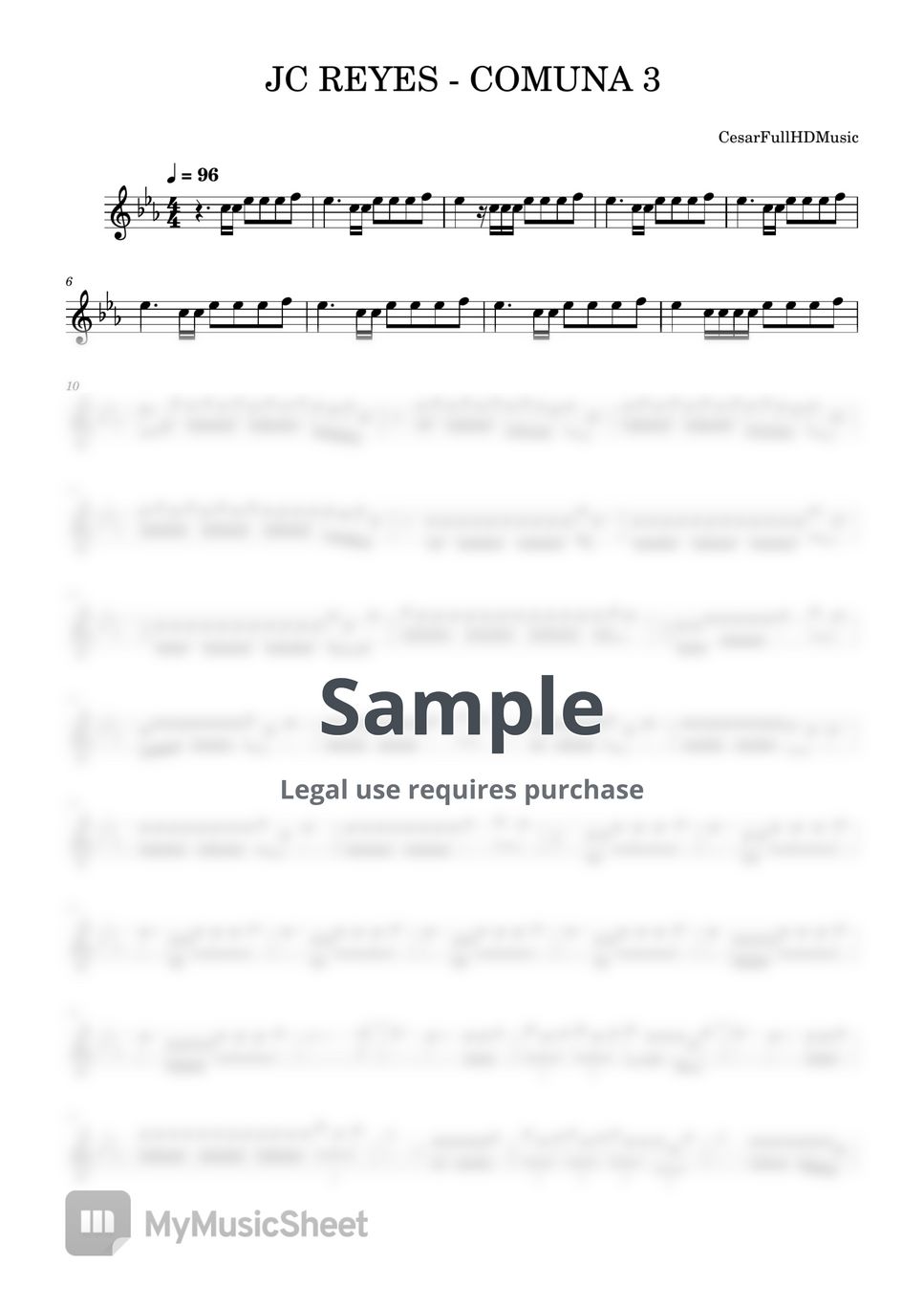 JC REYES - COMUNA 3 악보