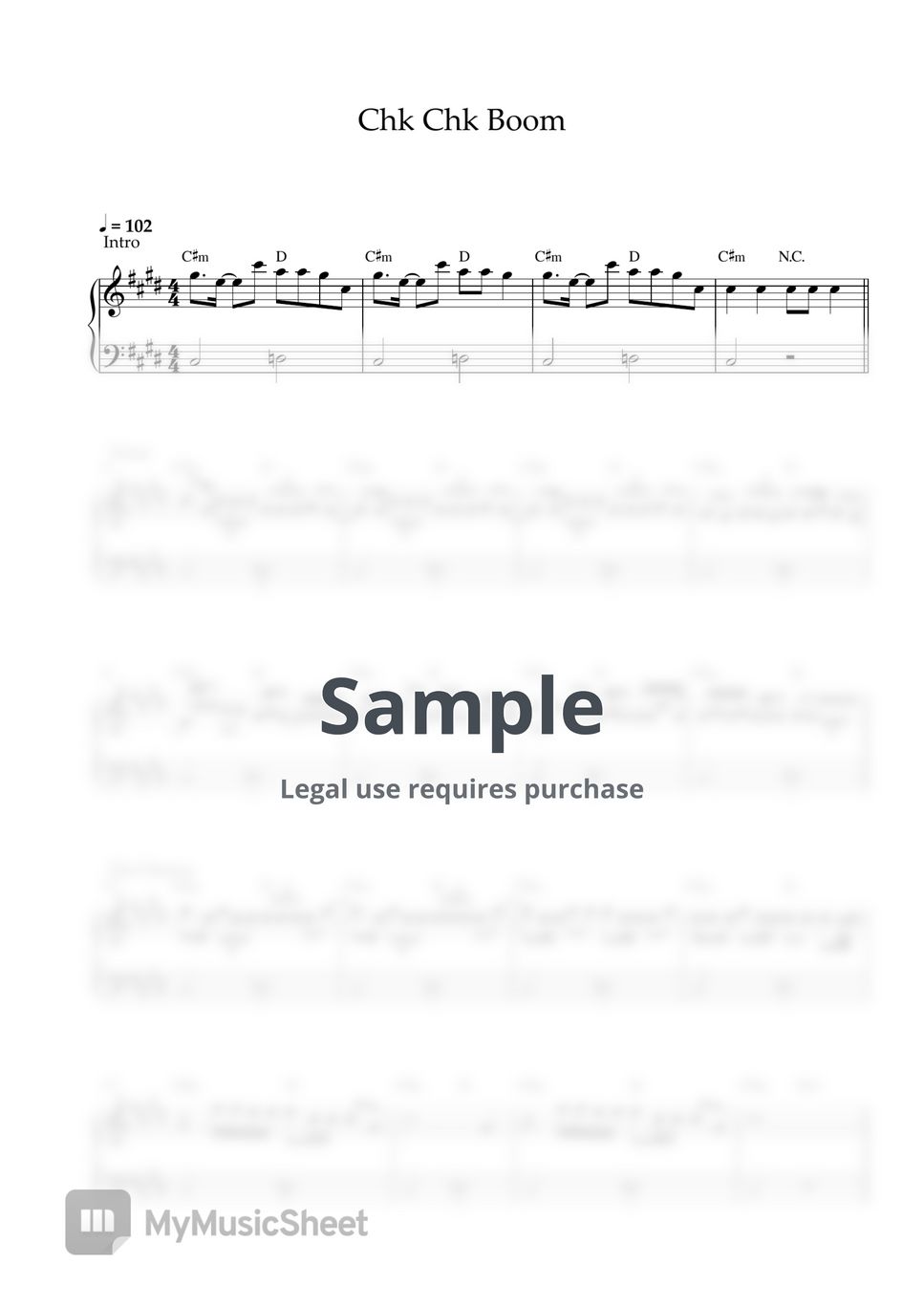 Stray Kids - Chk Chk Boom (EASY PIANO SHEET) Ноты by Pianella Piano