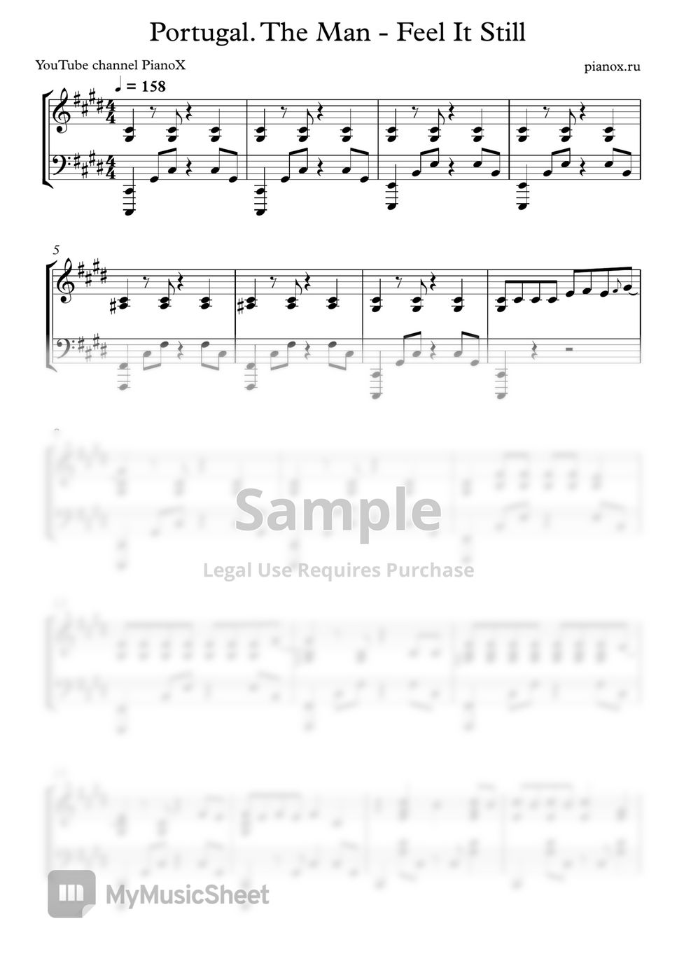 Portugal. The Man - Feel It Still Sheet Music by PianoX