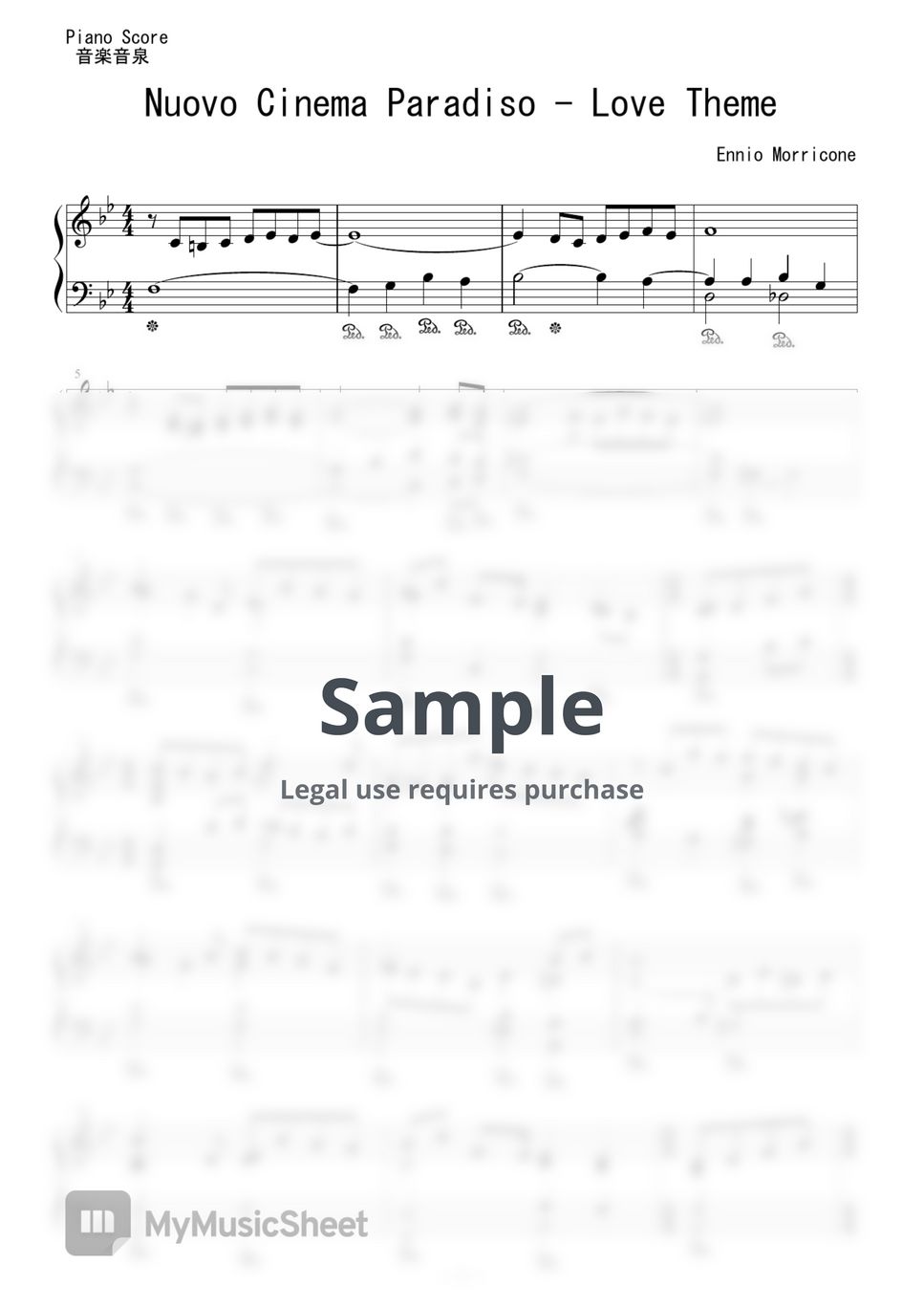 Ennio Morricone - Nuovo Cinema Paradiso - Love Theme (Piano 3 hands ...