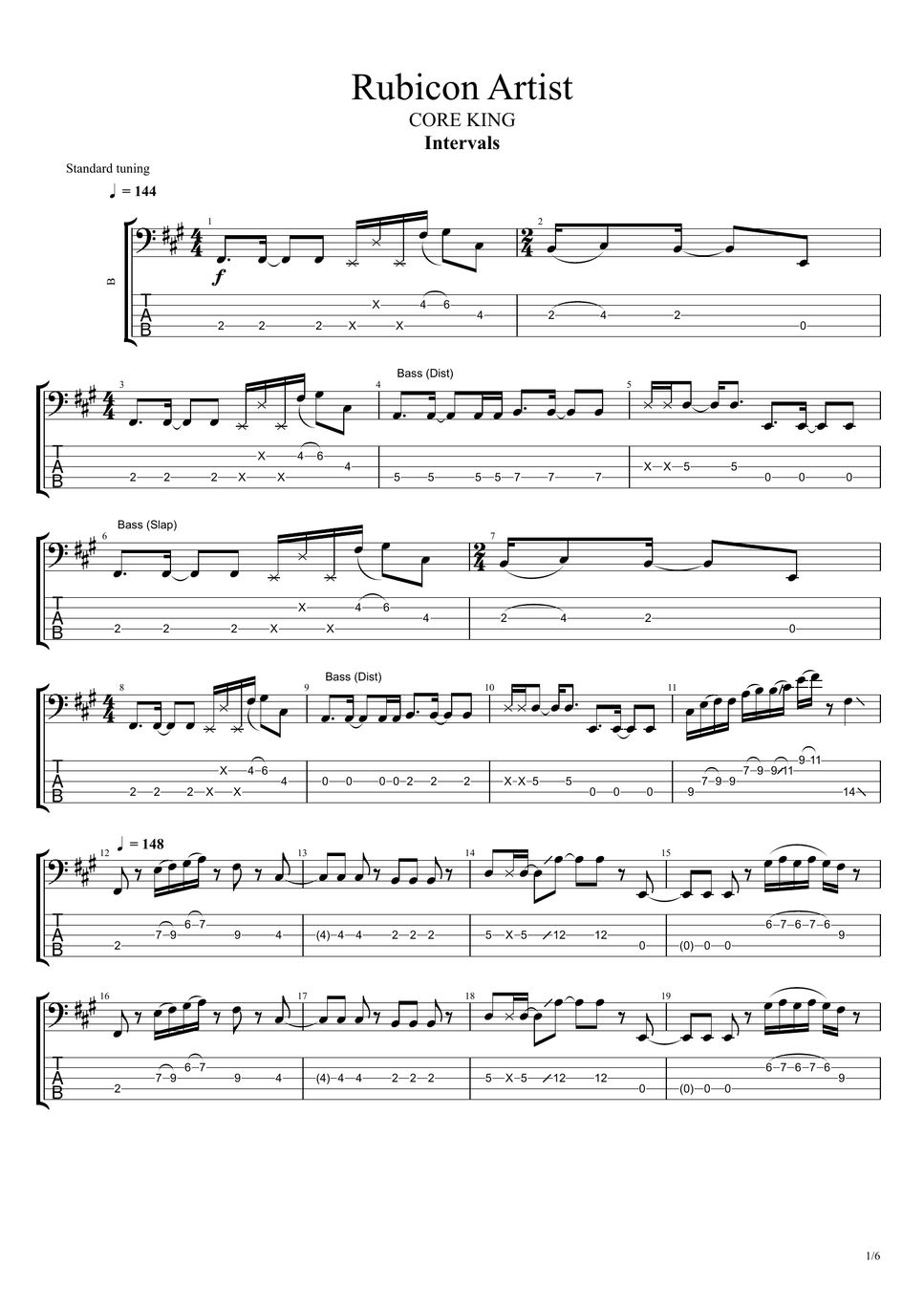 Intervals - Rubicon Artist Sheets by CORE KING