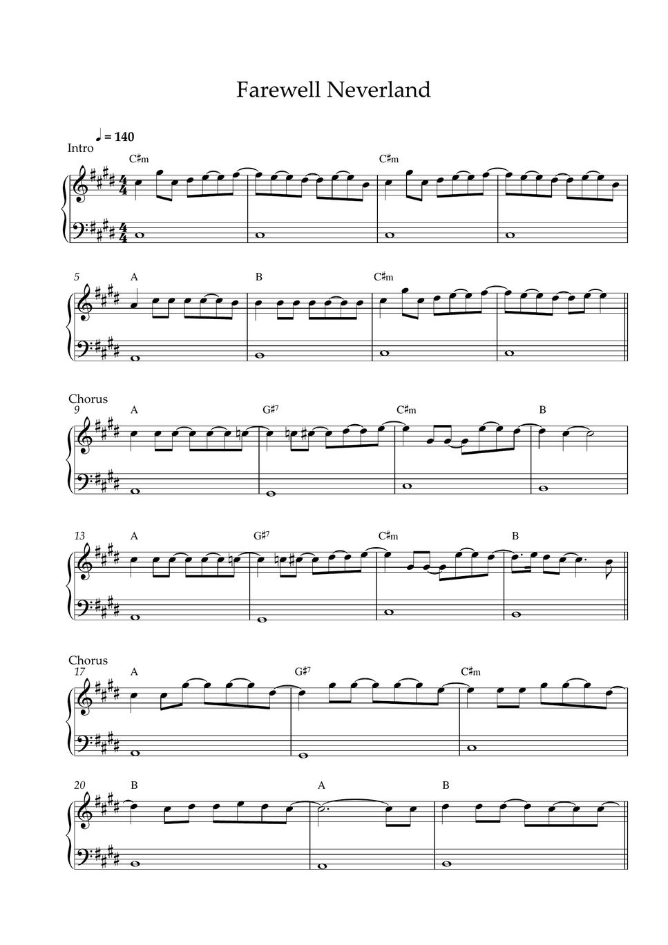 TXT - Farewell Neverland (EASY PIANO SHEET) 악보 by Pianella Piano