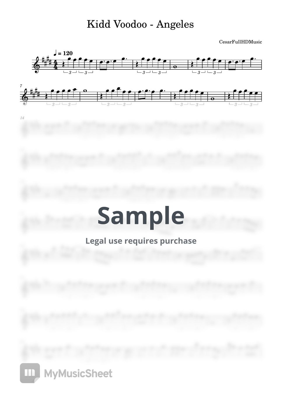 Kidd Voodoo - Angeles Sheet Music