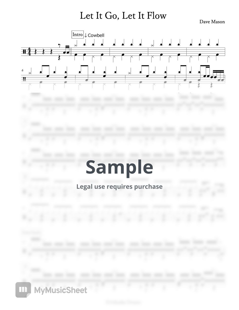 Dave Mason - Let It Go, Let It Flow Sheet Music by Arkadia Drums