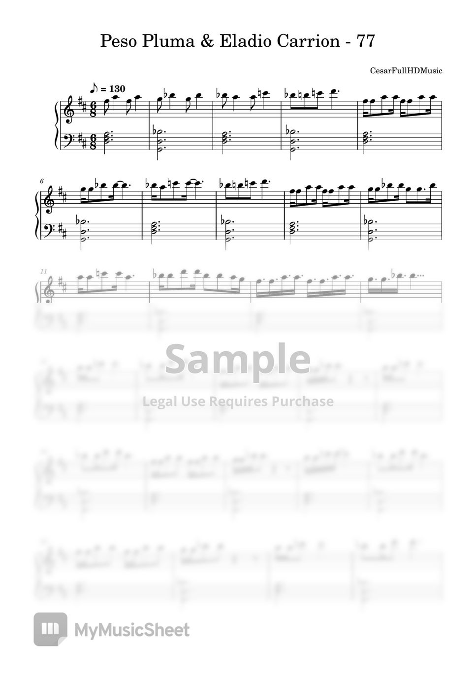 Peso Pluma & Eladio Carrion - 77 Sheet Music