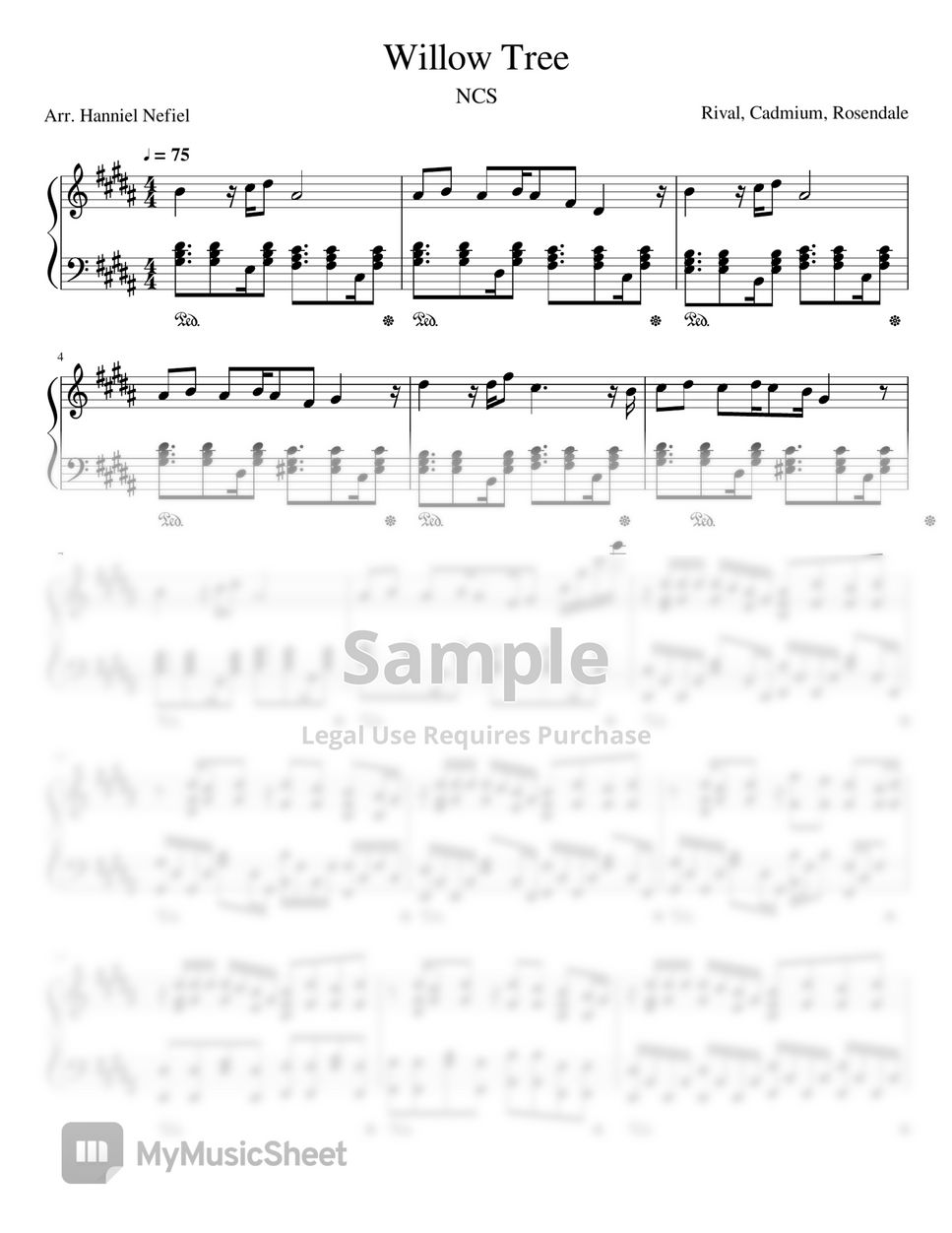 Rival, Cadmium, Rosendale - Willow Tree (Piano Sheets) Notenblatt by ...