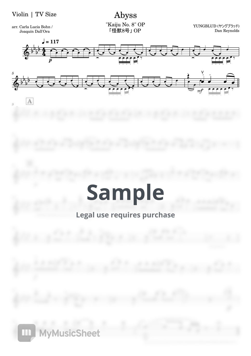 YUNGBLUD - Abyss | "Kaiju No. 8" OP Sheets by co-neko