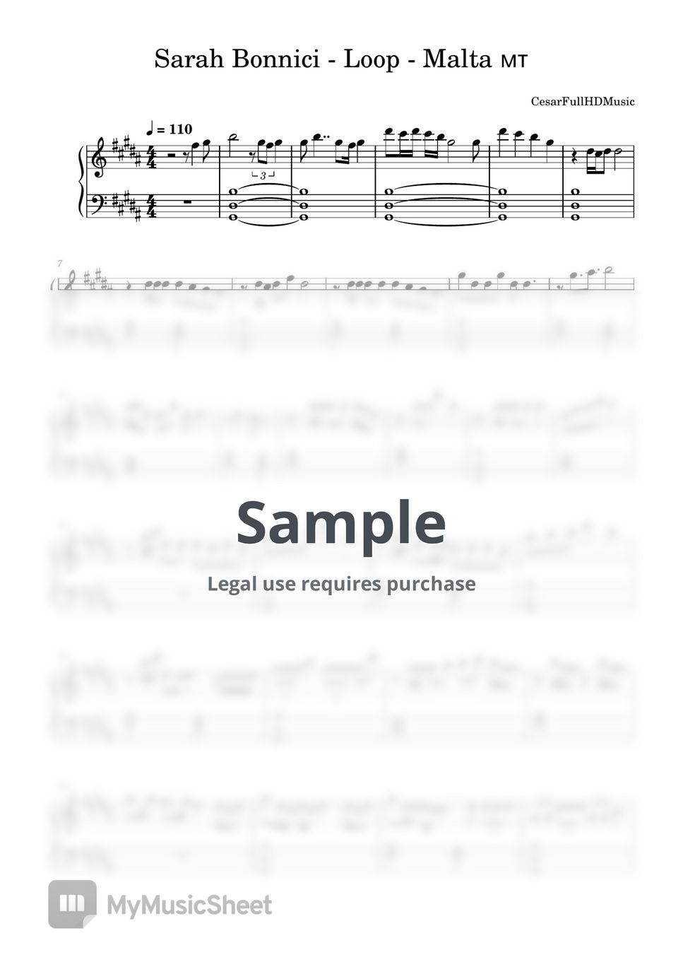 Sarah Bonnici - Loop | Malta 🇲🇹 | Eurovision 2024 Sheets