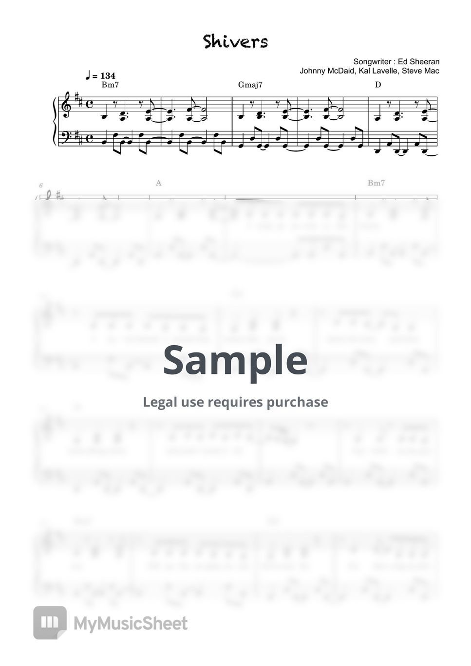 Ed Sheeran - Shivers Sheets by Mint Cherry