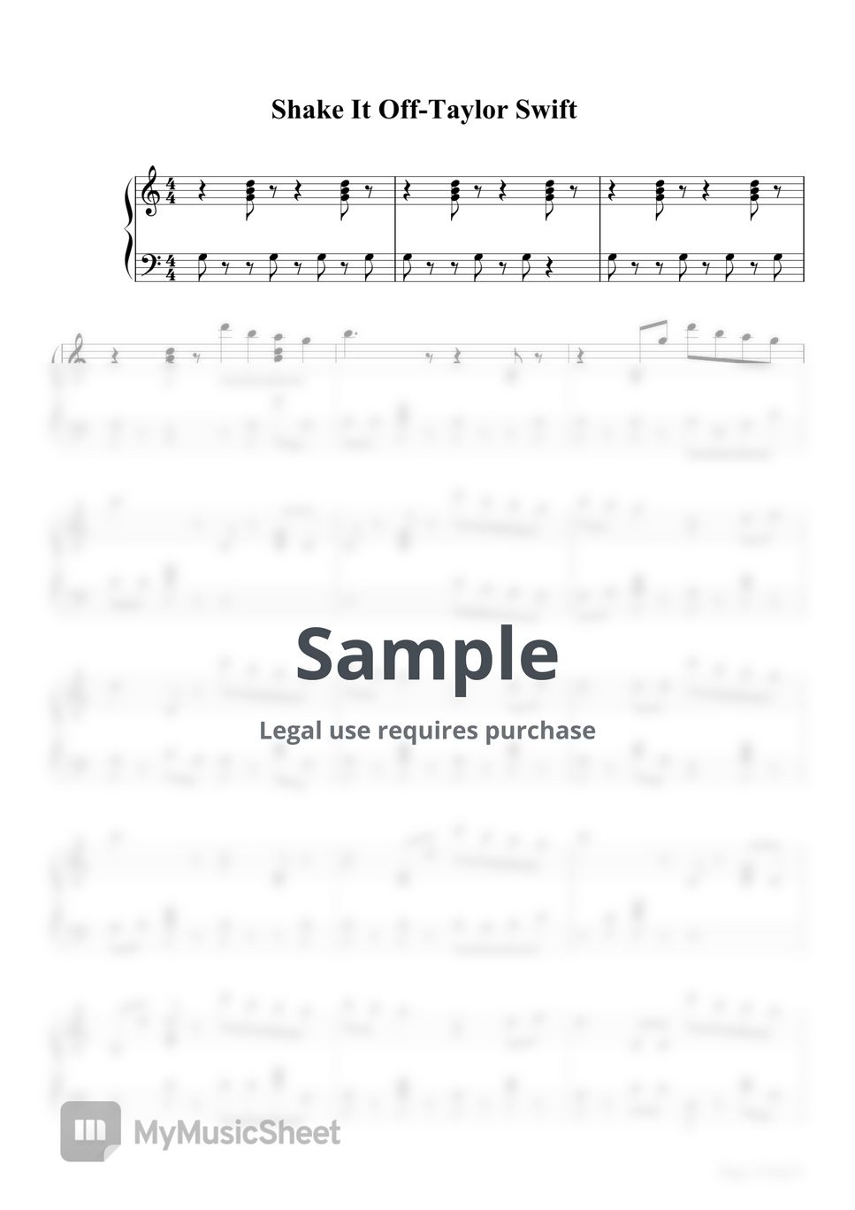 Taylor Swift - Shake It Off (Taylor Swift) Sheets by Yilun