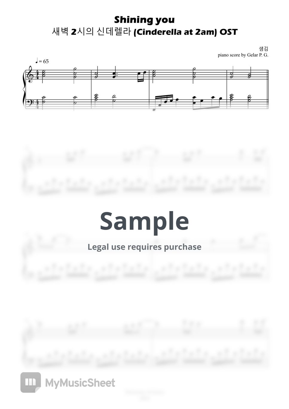Sam Kim - Shining You (Cinderella at 2am OST) Sheets by Harmony of Gema