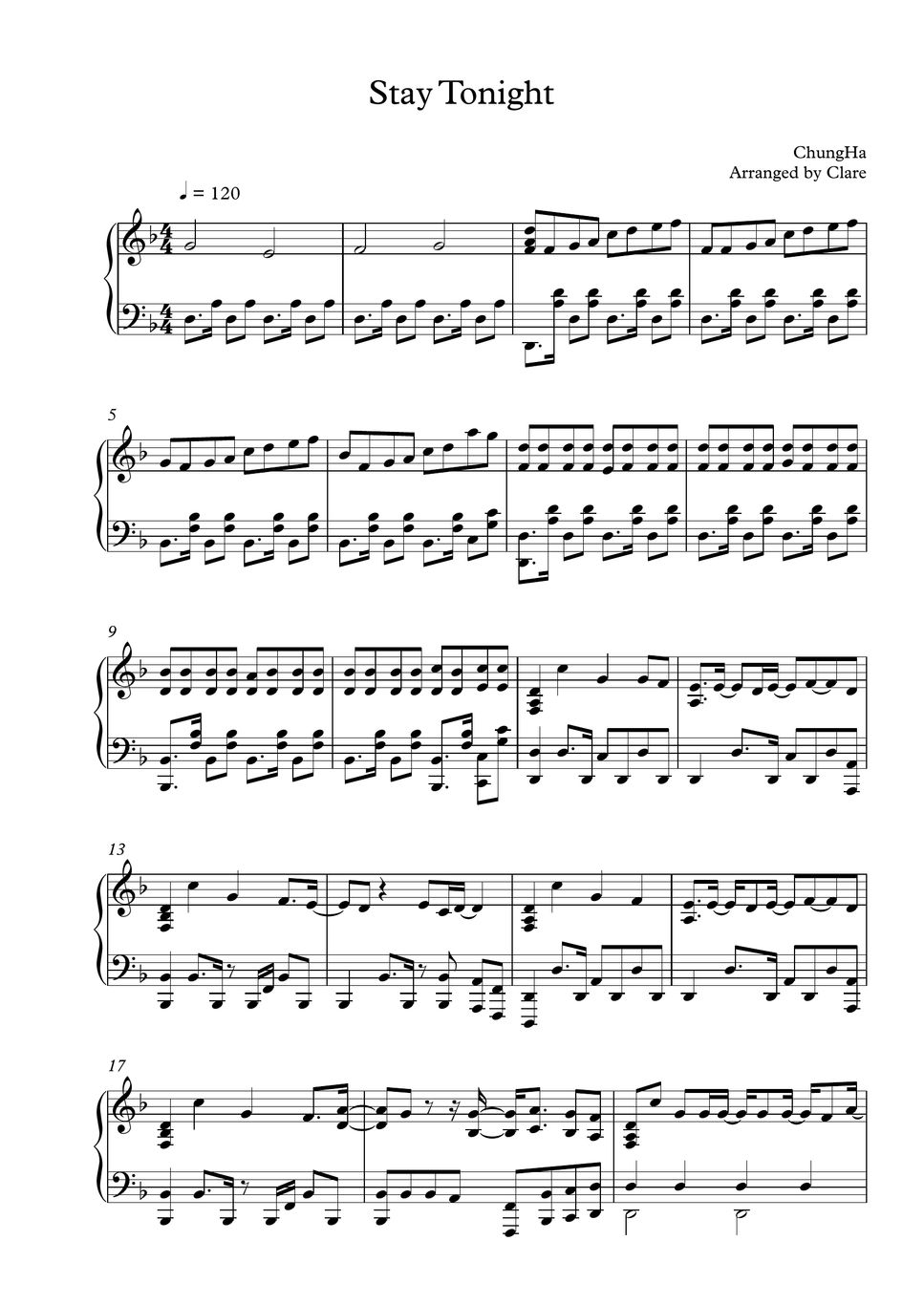 ChungHa(청하) - Stay Tonight Sheets by Clare