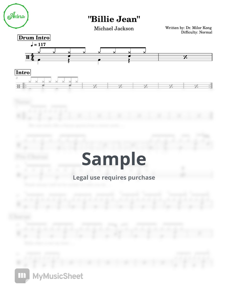 Michael Jackson - Billie Jean (Drum Cover) Hoja by Dr. Milor Kong