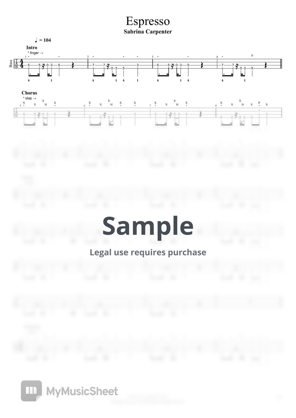 Sabrina Carpenter - Espresso Sheet Music by JD MUSIC