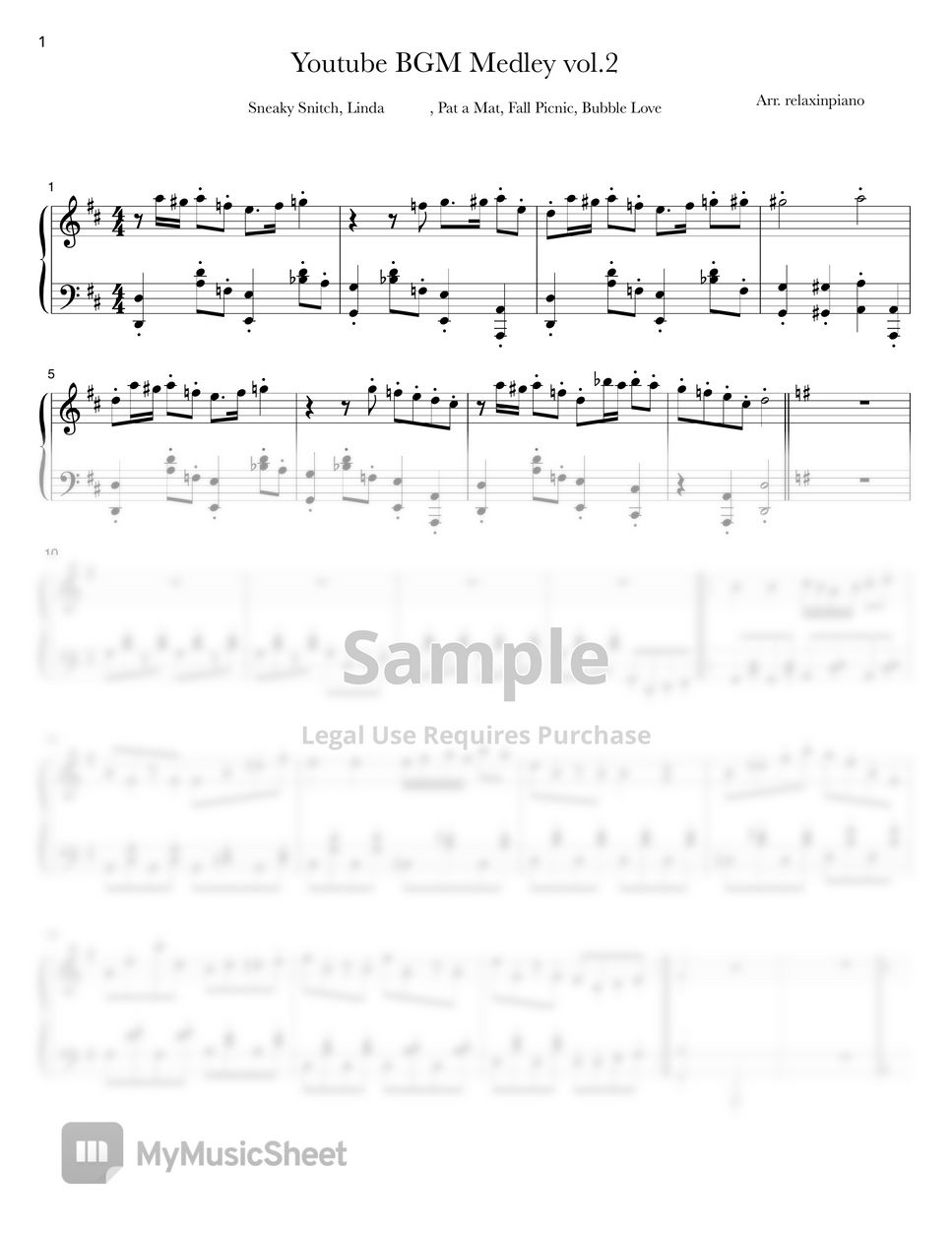 Various Artists - Youtube BGM Medley แผ่น by relaxinpiano