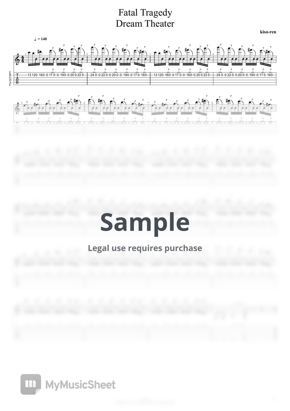 Dream Theater / ドリームシアター - Fatal Tragedy Unison TAB / Dream Theater ...