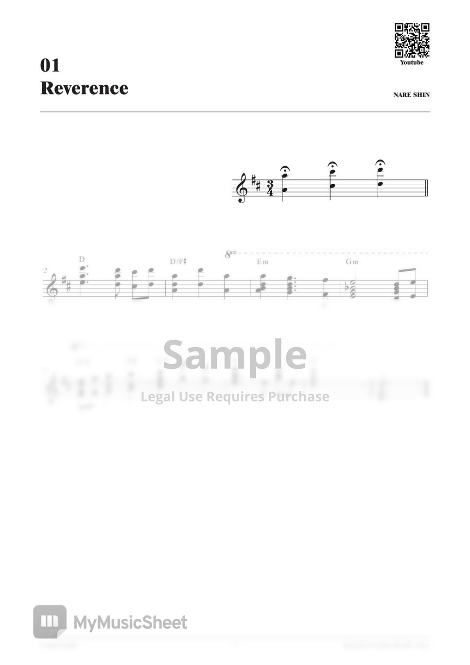 Nare SHIN - Reverence 1_vol.2 (Ballet Class Music) Sheet Music by 신나래 ...