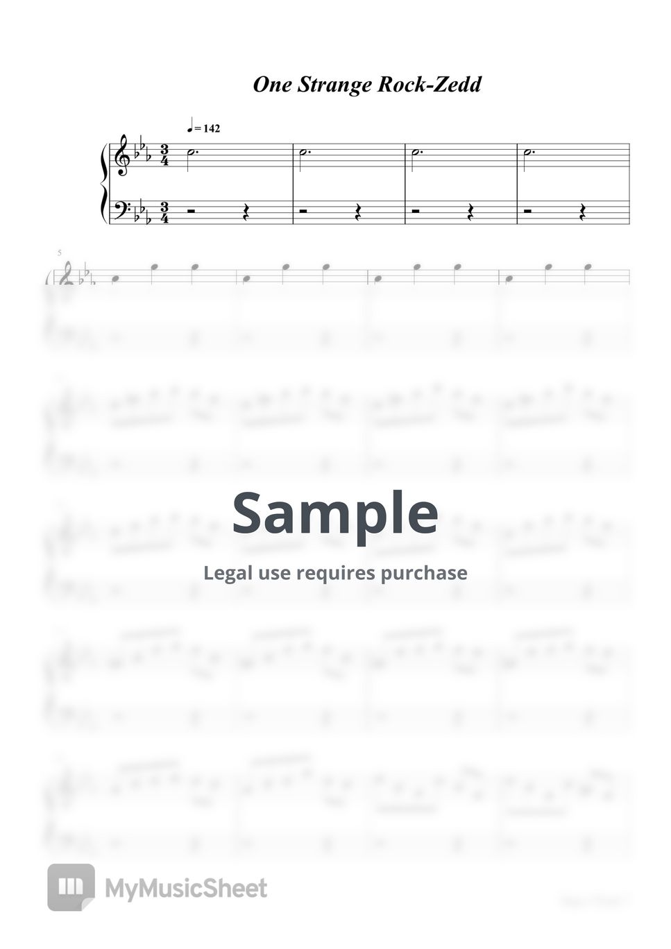 Zedd - One Strange Rock (Zedd) Sheets by dogemusic