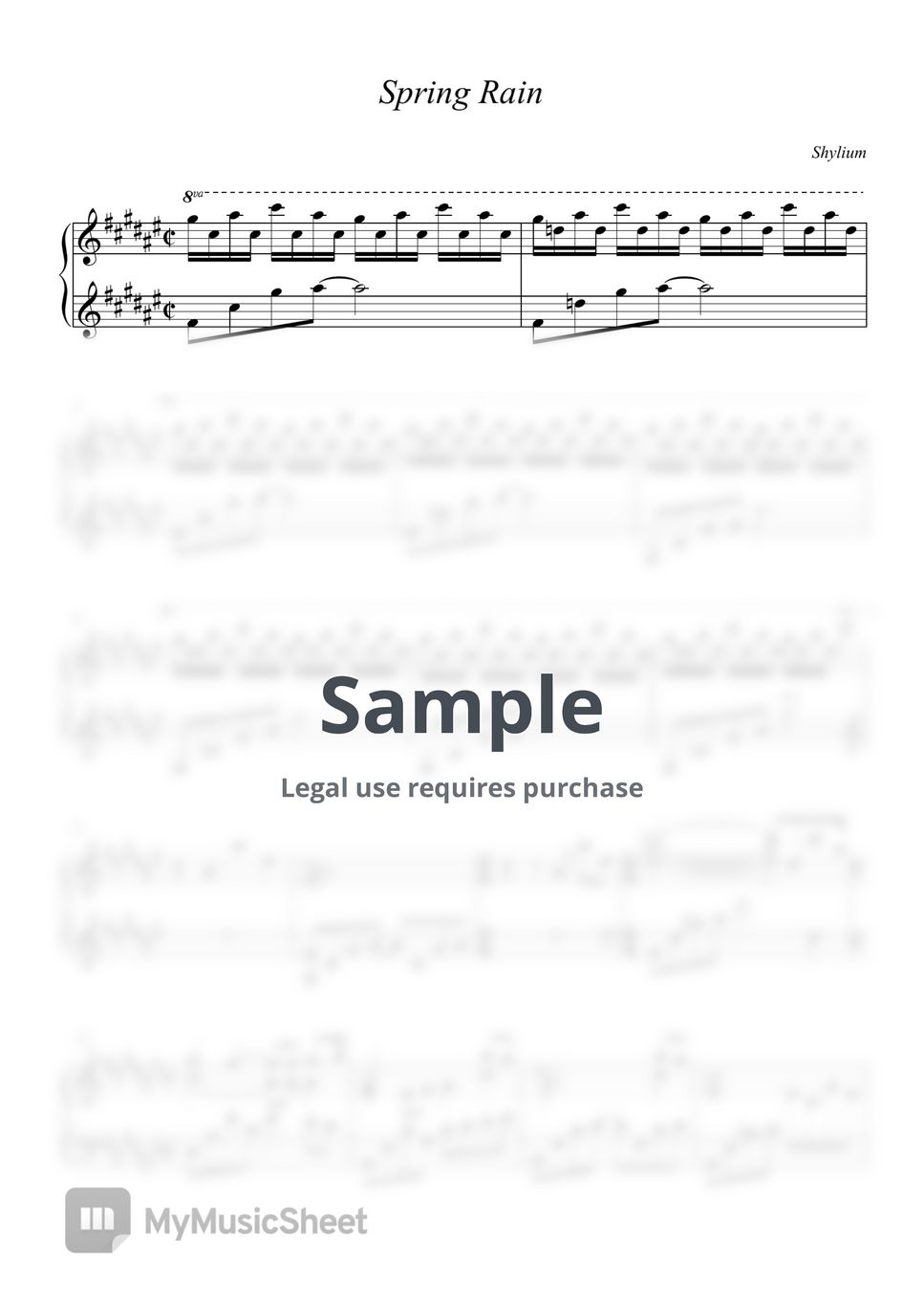 Shylium - Spring Rain 악보
