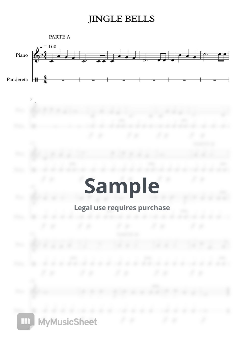 JINGLE BELLS PIANO EASY Sheets by Amadeo Molina