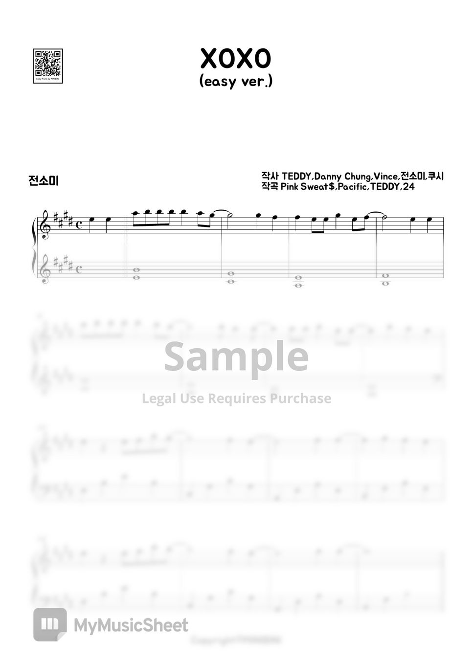 JEON SOMI (전소미) - XOXO (Easy Version) Sheets by MINIBINI