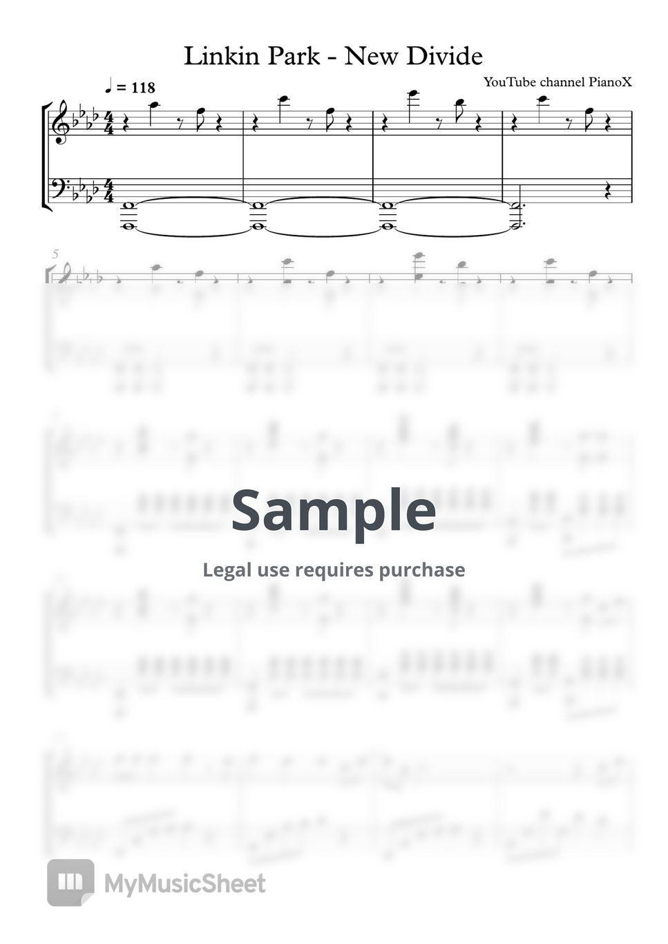 Linkin Park - New Divide Sheet Music by PianoX