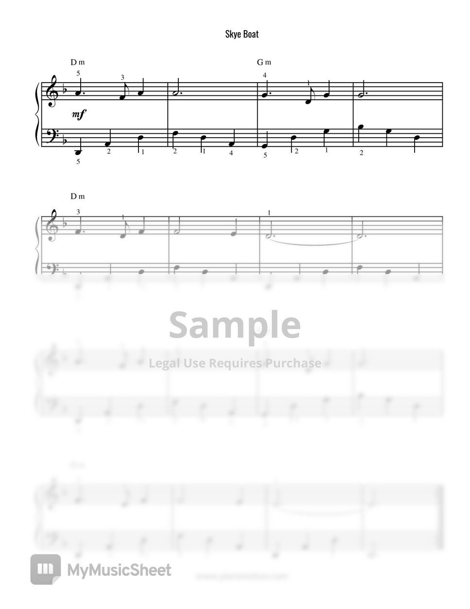 Outlander Theme Song - Skye Boat (Piano Solo) Sheets by Piano Notion