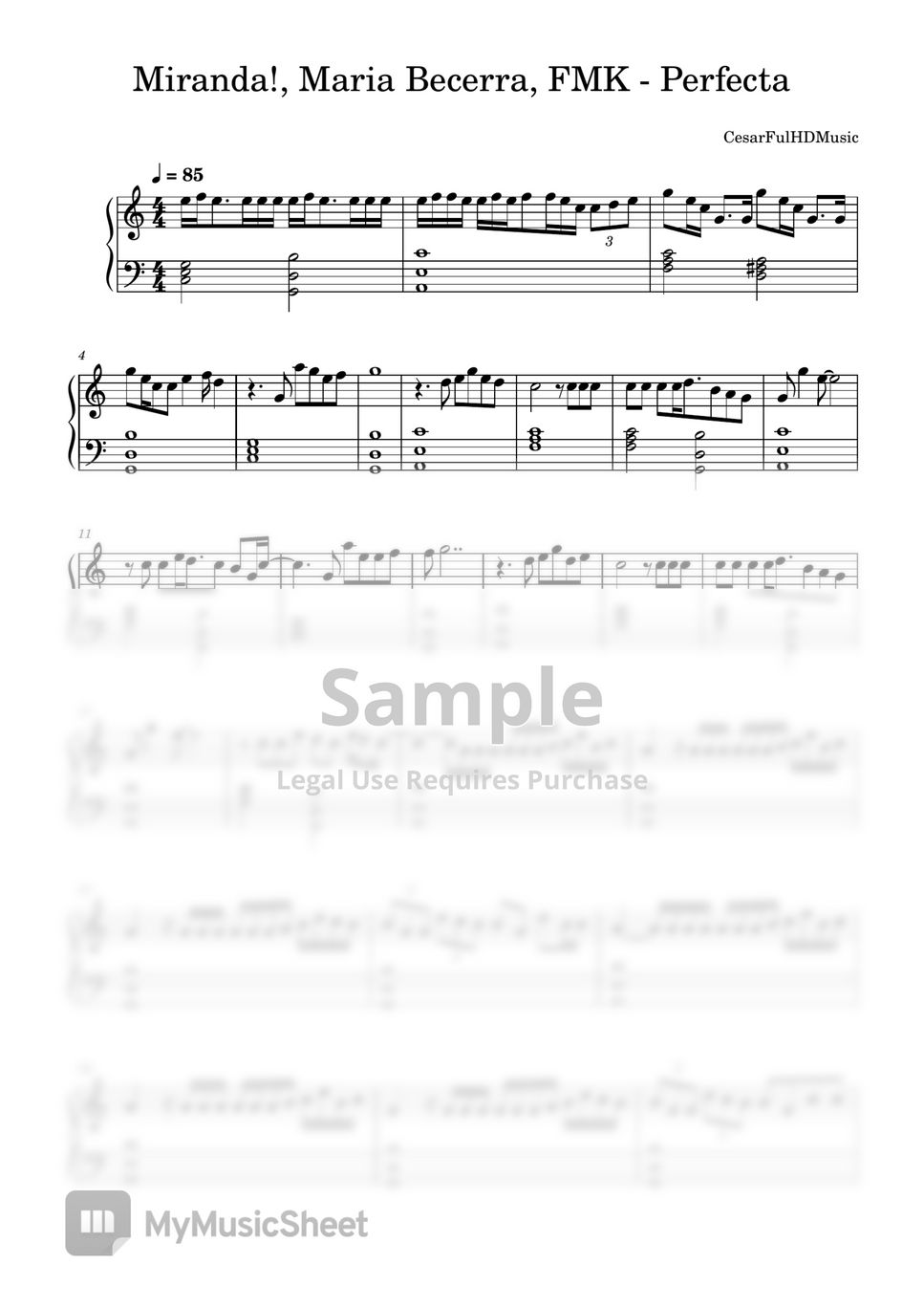 Miranda!, Maria Becerra, FMK - Perfecta Partition musicale