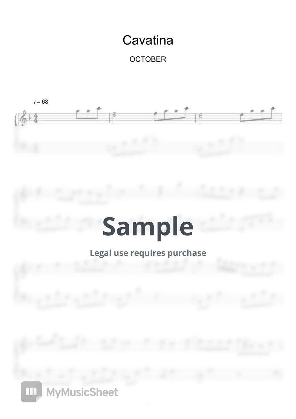 악토버 (OCTOBER) - Cavatina (Sheet Music, MIDI,) Sheet by Roxette