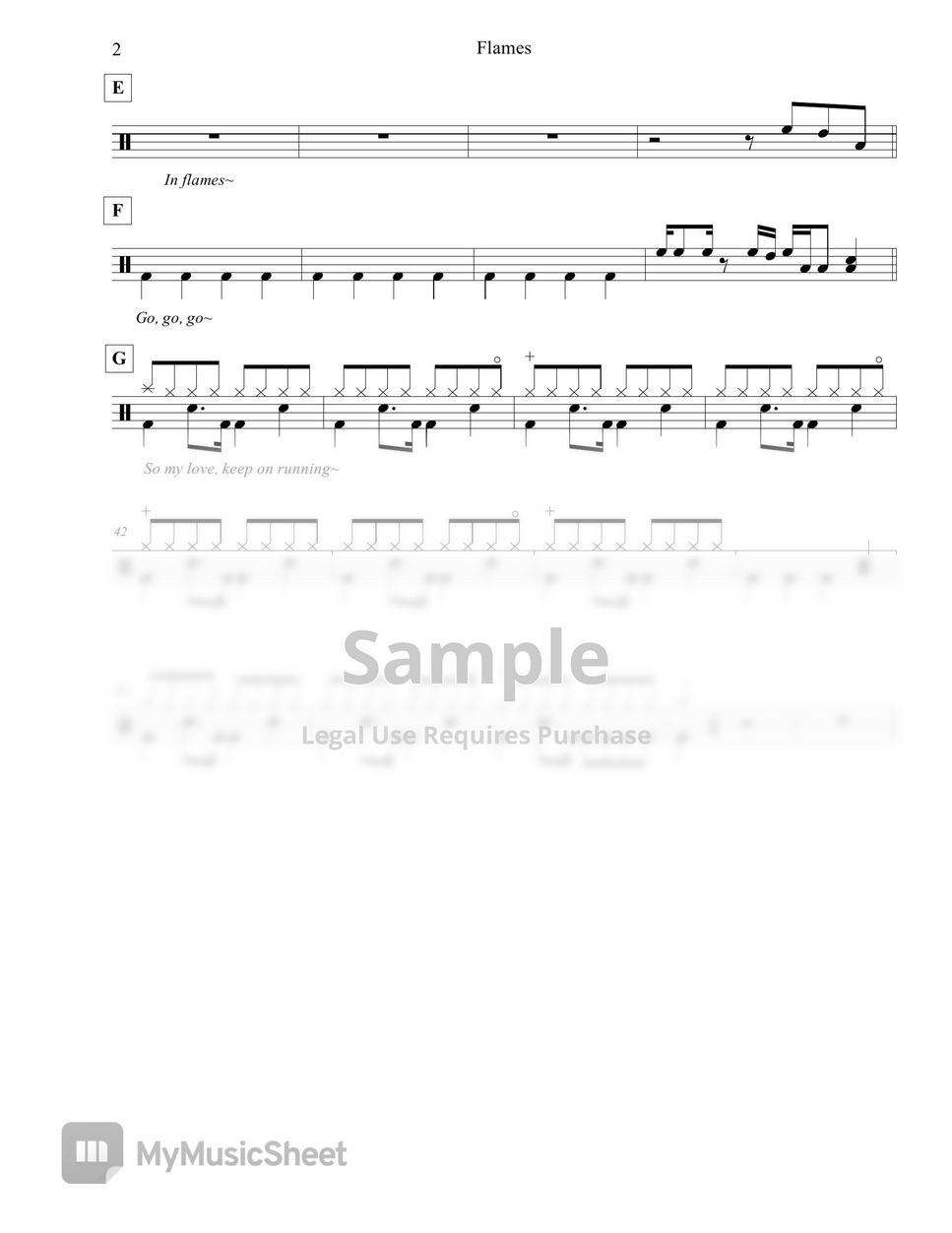 David Guetta ft. Sia - Flames Sheets by Raymond Goh