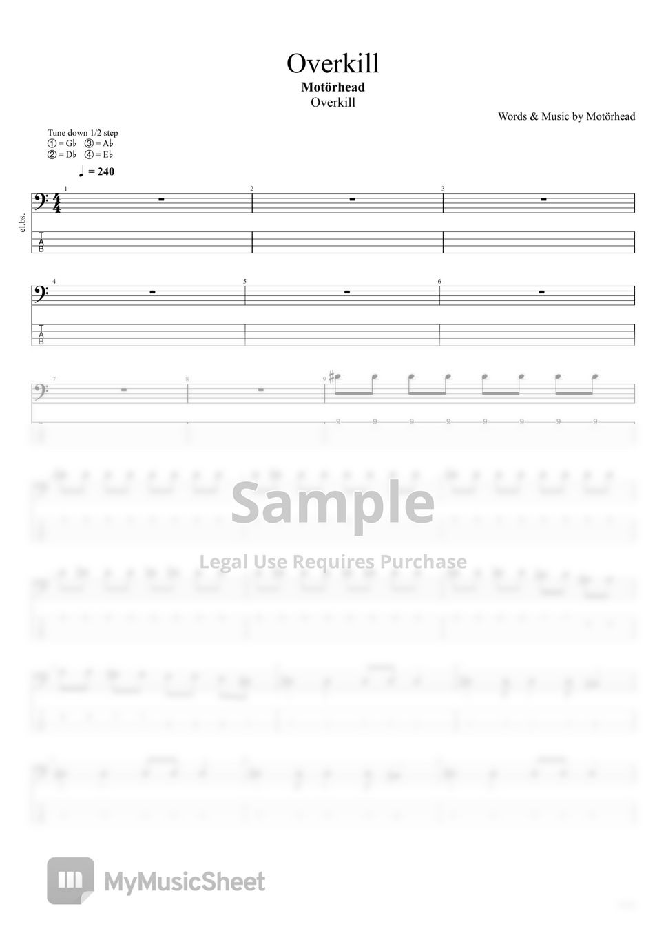 Motorhead - Overkill Sheets by Paul Del Bello