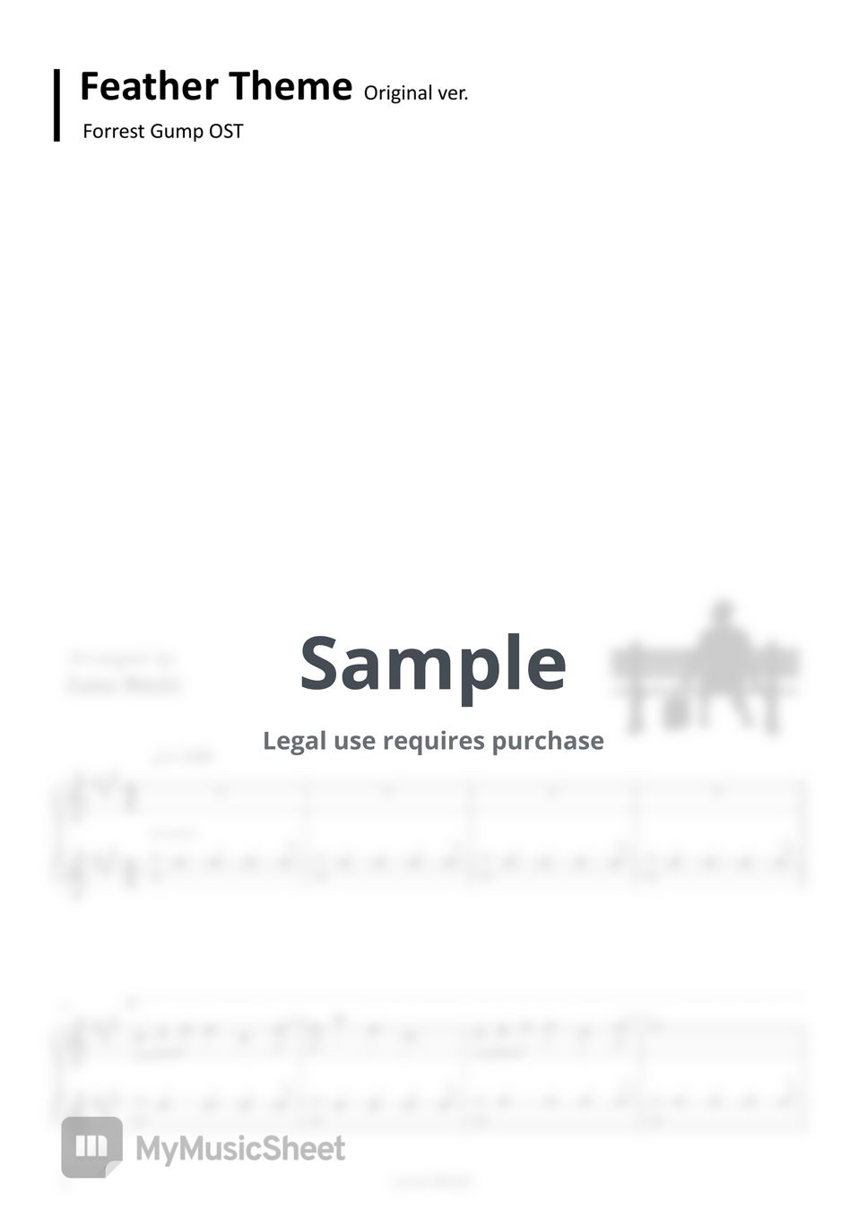 Forrest Gump - Feather Theme (Main Theme) (Original Piano Sheet) 楽譜 by ...