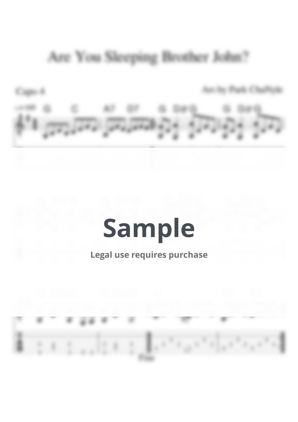 Nursery Rhyme - Are You Sleeping Brother John? (FingerStyle) TAB+1 ...