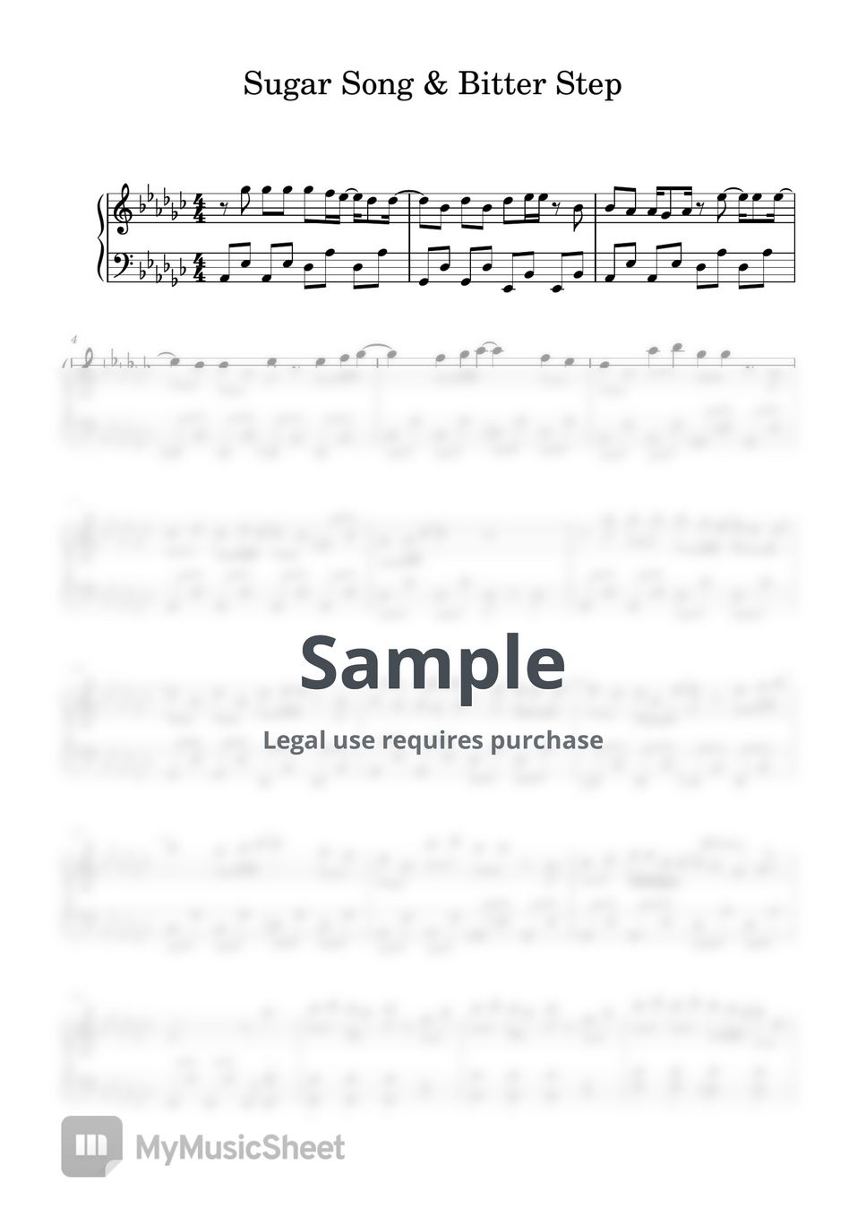 Unison Square Garden - sugar song & bitter step (Kekkai Sensen) Sheet ...