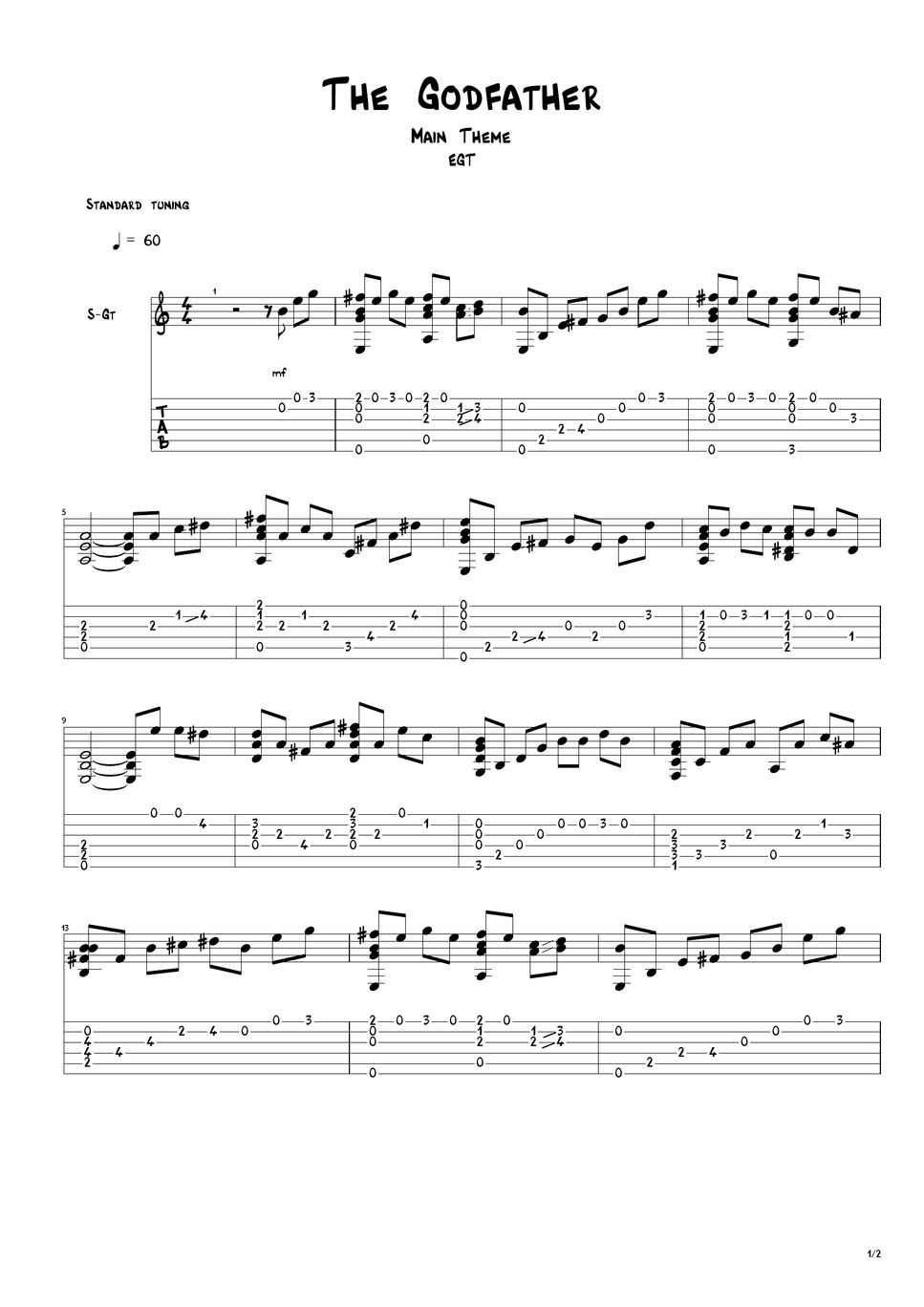 Nino Rota - The Godfather - Main Theme Hoja by EGT