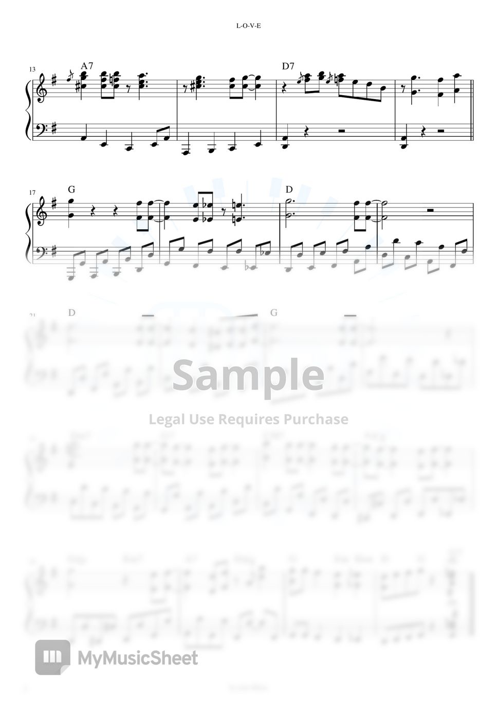 Nat King Cole - L.O.V.E (러브) (Walking Bass) Sheets by mini Music