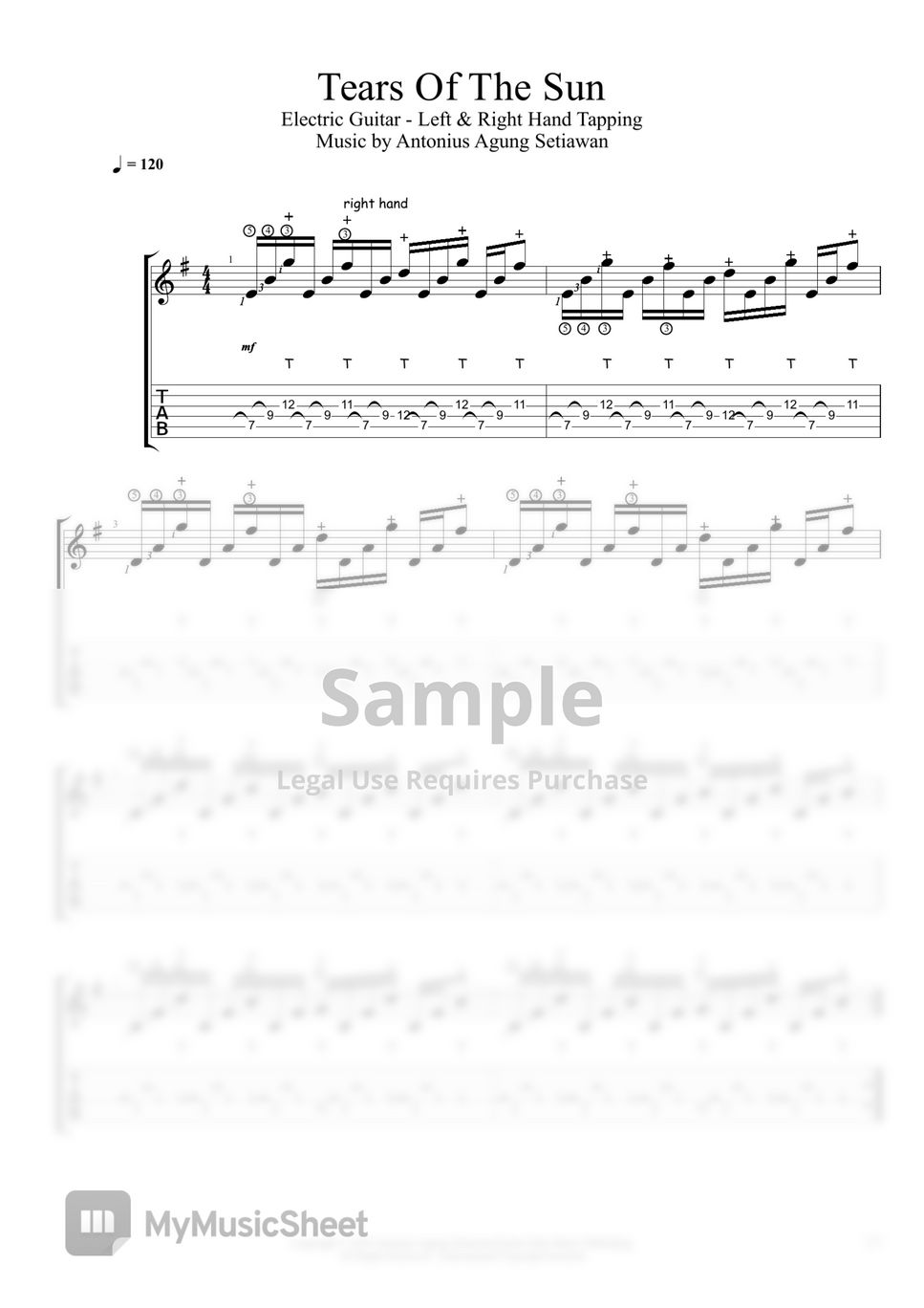 Antonius Agung Setiawan - Tears Of The Sun Lembar Musik