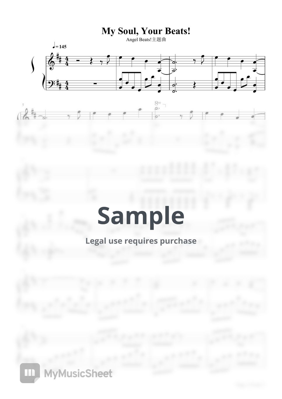 Lia - My Soul Your Beats! (Angel Beats! OP) Sheets by dogemusic