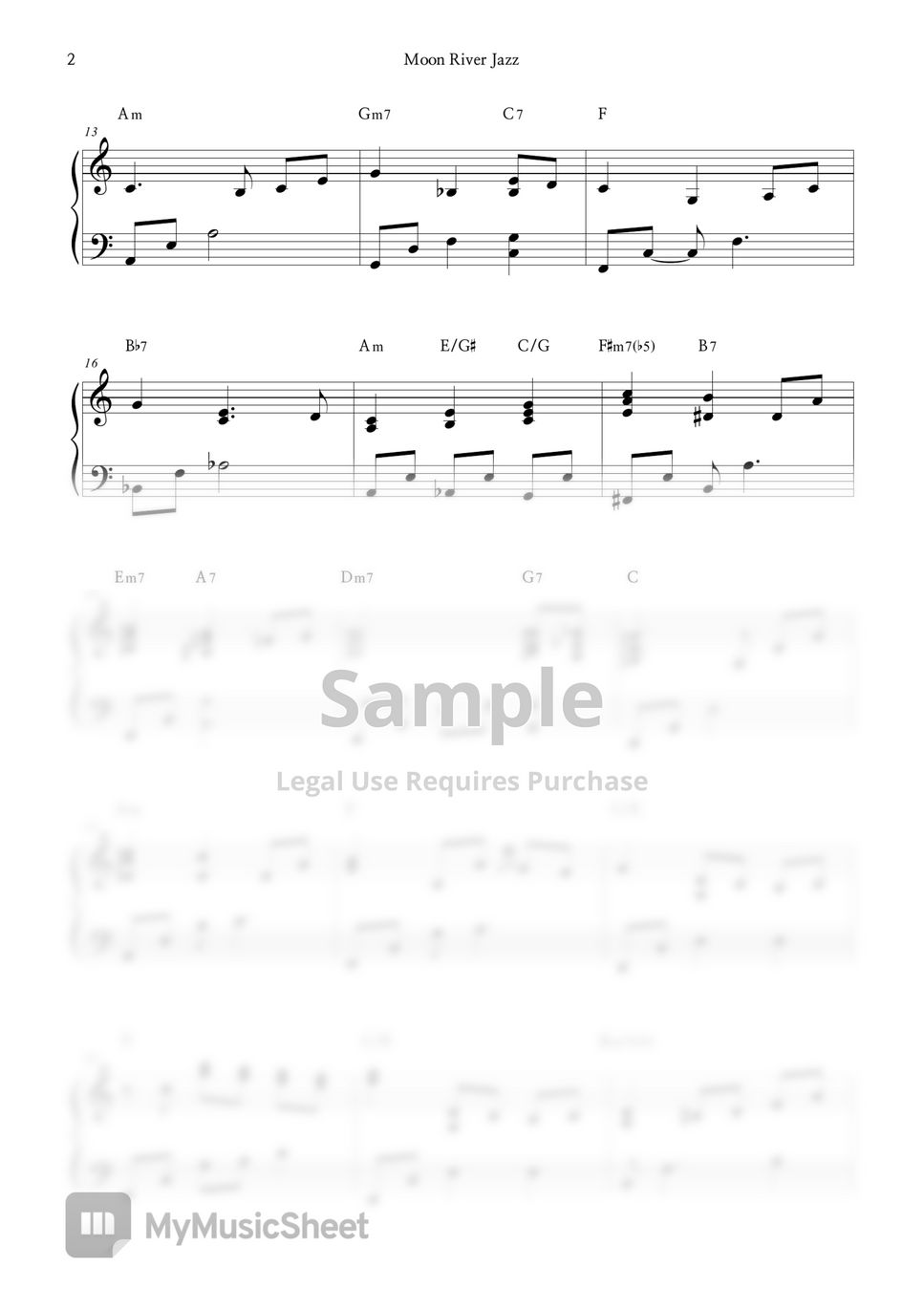 Henry Mancini - Moon River (Jazz Ver.) Sheets by HISHINE