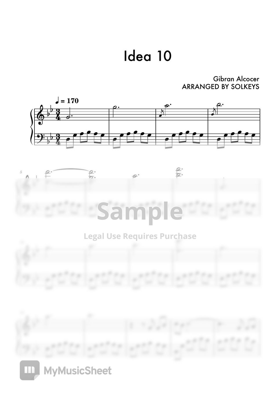 Gibran Alcocer - Idea 10 Sheet by SolKeys