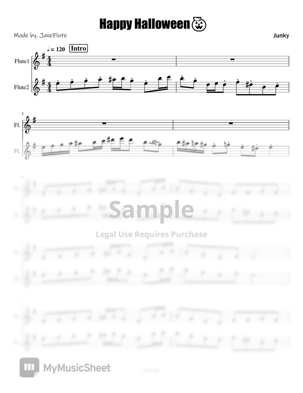 Junky(feat.Kagamine Rin) - Happy Halloween Partition by JaneFlute