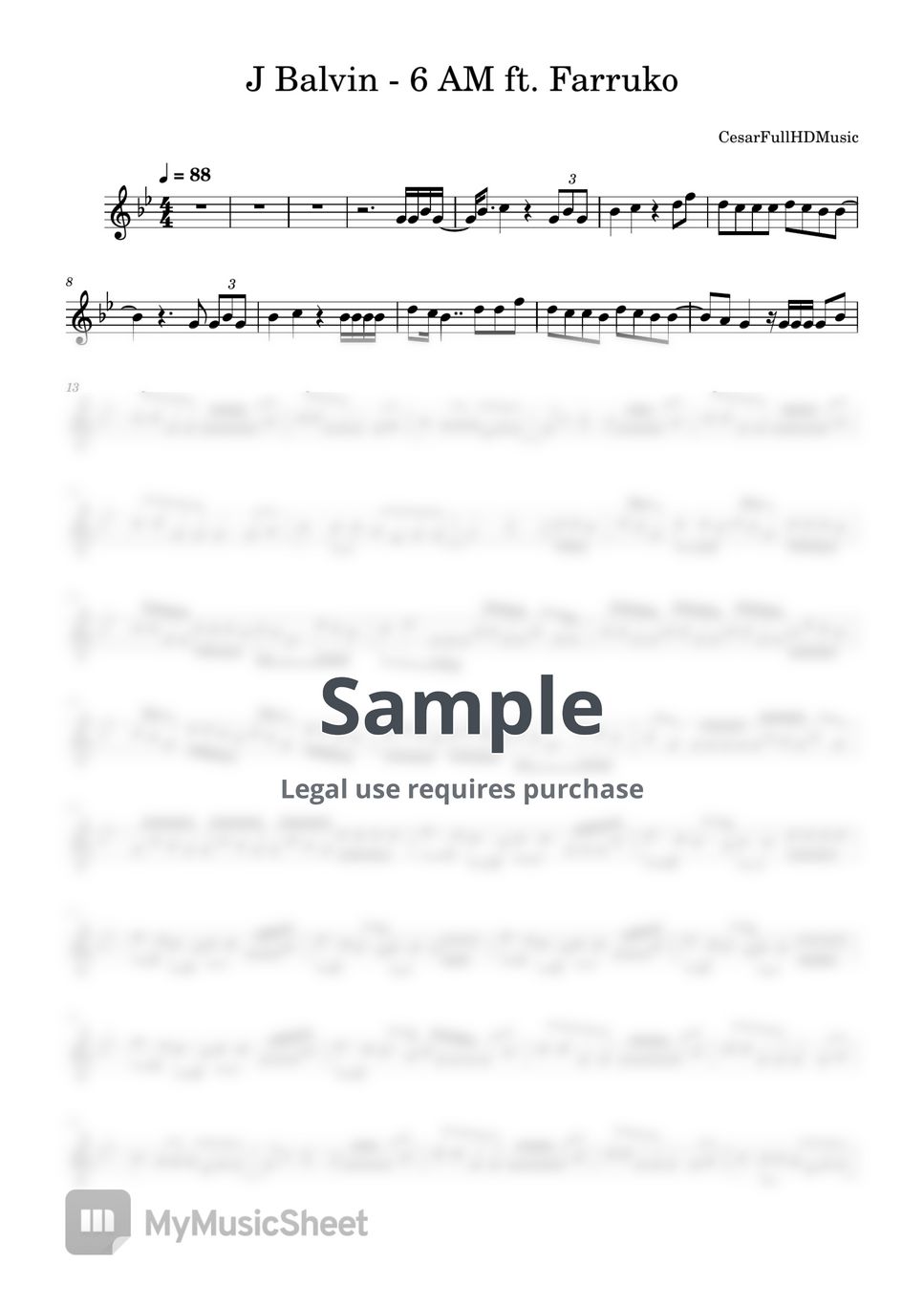 J Balvin ft. Farruko - 6 AM Sheets